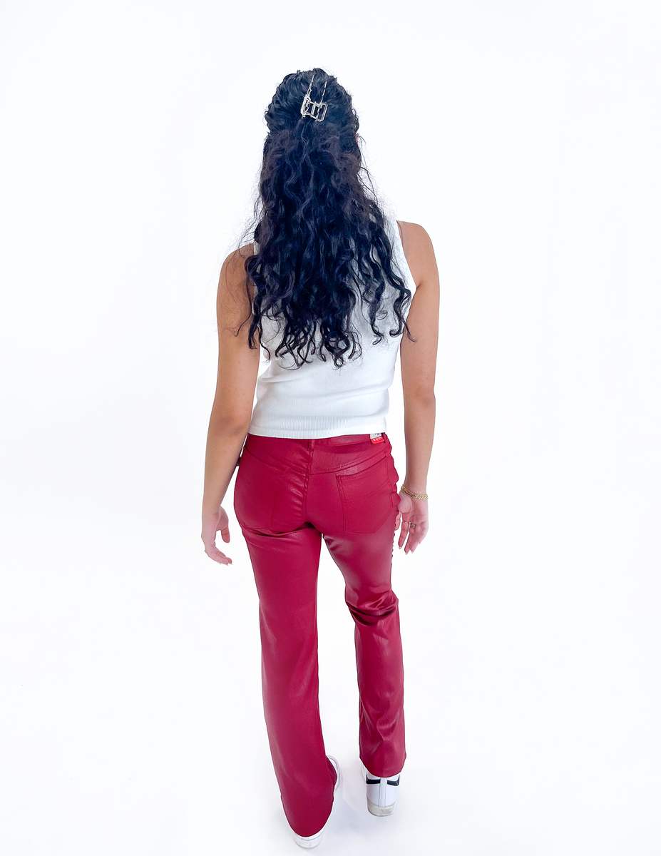 Red Satin Pants – Self Esteem