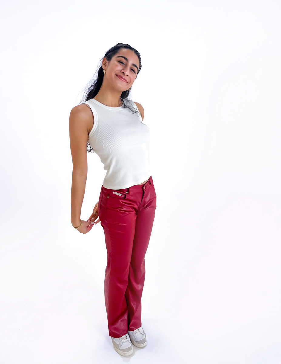 Red Satin Pants – Self Esteem