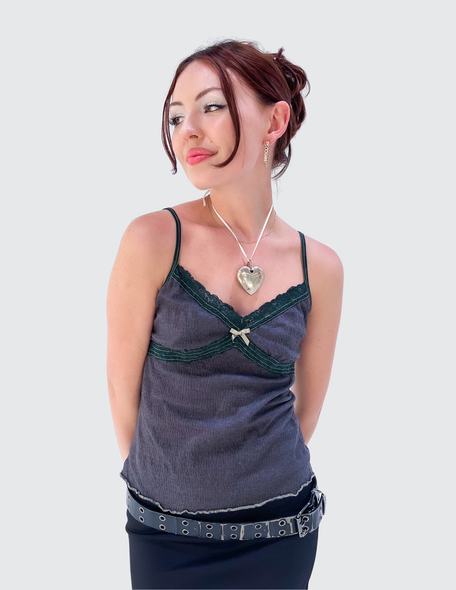 Grey and Green Cami Tank – Self Esteem